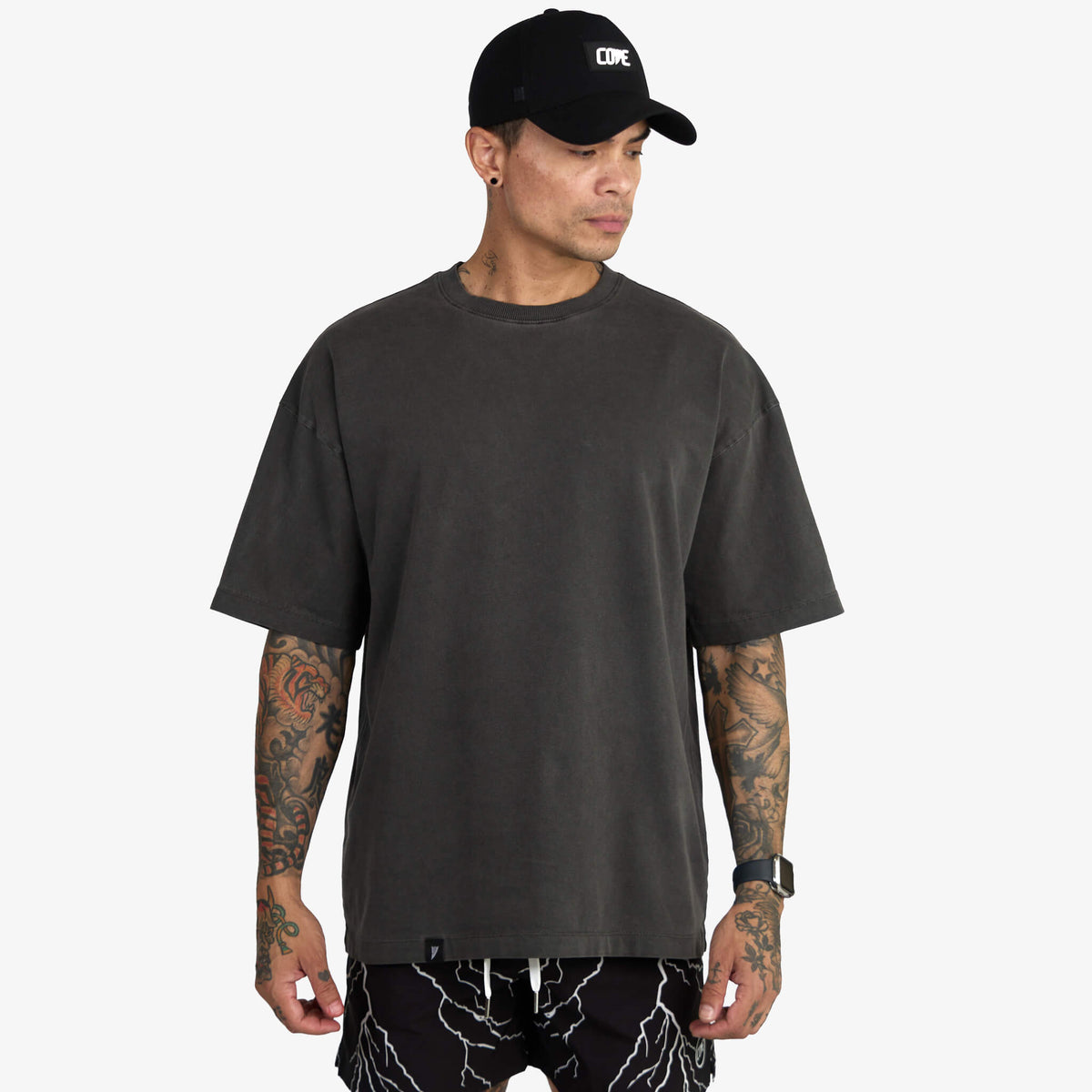 (New) Drop Shoulder Tee - Pepper – Cove USA